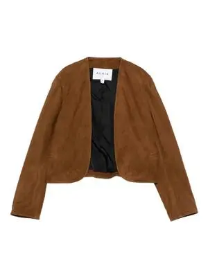 Alaïa Short Suede Blazer - Brown