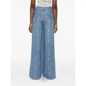 SELF-PORTRAIT Denim Wide-leg Jeans