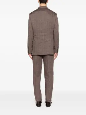 Brunello Cucinelli Wool And Linen Double-breasted Suit