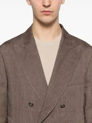 Brunello Cucinelli Wool And Linen Double-breasted Suit