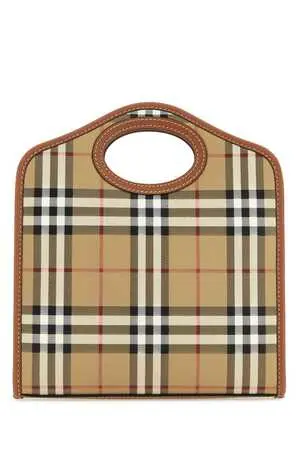 Burberry Printed Canvas And Leather Mini Handbag - Multicolor