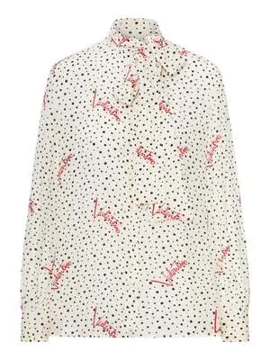 Valentino Garavani Crepe De Chine Shirt With Bubbles And Polka Dot - Multicolor