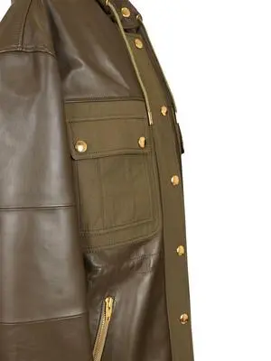 Celine Lambskin Parka - Green