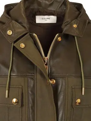 Celine Lambskin Parka - Green