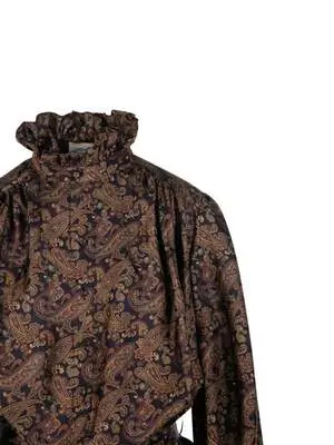 Saint Laurent Paisley Pattern Silk Twill Dress