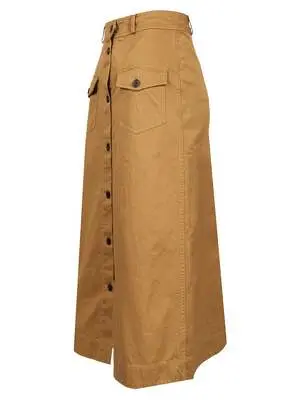 Saint Laurent Cotton Midi Skirt