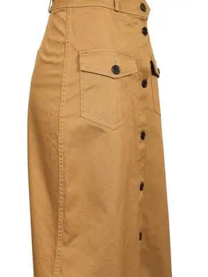 Saint Laurent Cotton Midi Skirt