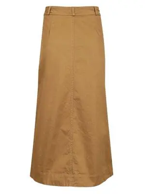 Saint Laurent Cotton Midi Skirt - Brown