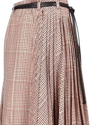 Bottega Veneta Checked Midi Skirt