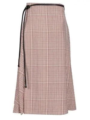Bottega Veneta Checked Midi Skirt - Multicolor