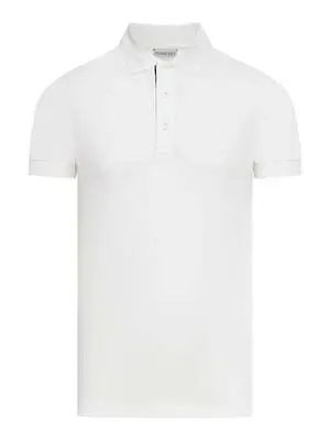 Burberry Cotton Polo Shirt With Embroidered Ekd Logo - White