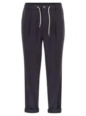 Herno Cashmere And Silk Trousers - Blue