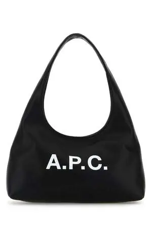 A.p.c. Synthetic Leather Small Ninon Shoulder Bag - Black