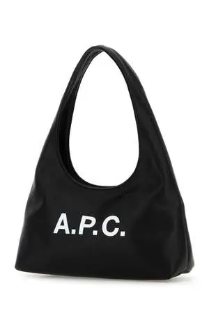 A.p.c. Synthetic Leather Small Ninon Shoulder Bag - Black