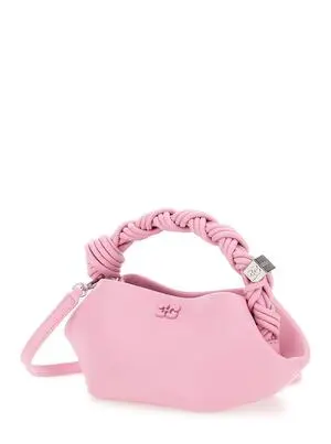 GANNI Bou' Pink Mini Handbag With Butterfly Plaque On The Front And Adjustable And Removable Strap In Leather Blend For - Multicolor