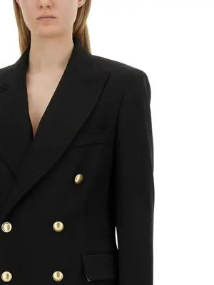 Victoria Beckham Double-breasted Virgin Wool Blend Jacket