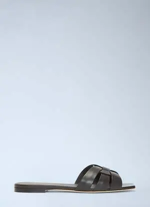 Saint Laurent Tribute Leather Sandals - Black
