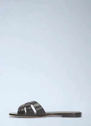 Saint Laurent Tribute Leather Sandals - Black