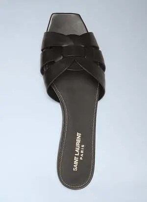 Saint Laurent Tribute Leather Sandals - Black