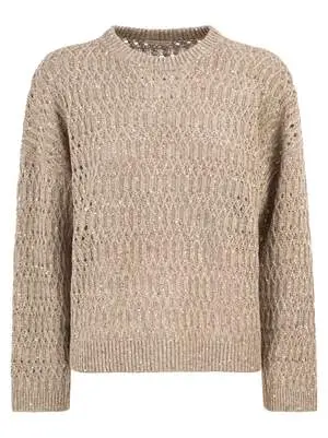 Brunello Cucinelli Sequined Jumper - Cream