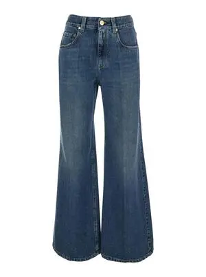 Brunello Cucinelli Monil-embellished Wide Leg Jeans - Multicolor