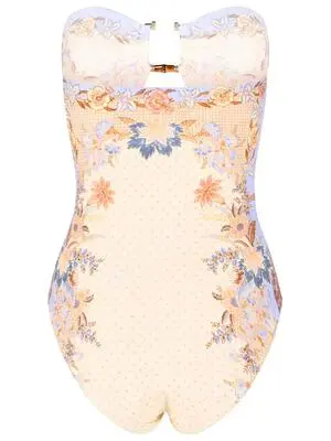 Zimmermann Indra Bamboo Finish One-piece Swimsuit - Cream