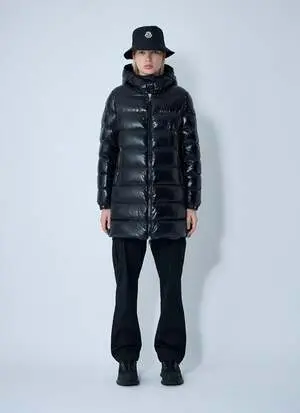Moncler Courcelles Long Down Coat - Black