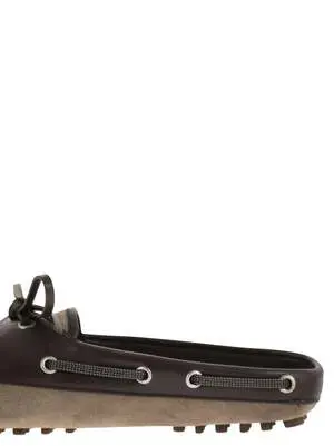 Brunello Cucinelli Suede Sabot Loafers