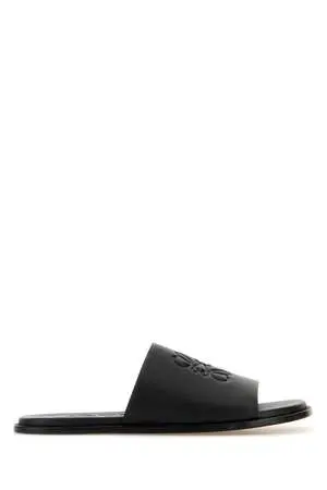 Loewe Black Leather Paula S Ibiza Flex Slippers - Multicolor