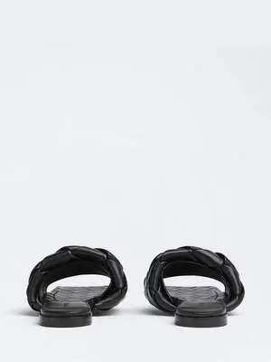 Bottega Veneta Lido Woven Nappa Leather Mule Sandals - Black