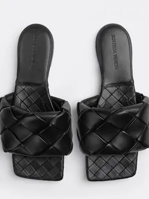 Bottega Veneta Lido Woven Nappa Leather Mule Sandals - Black