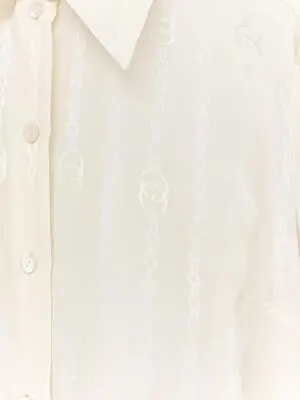 Gucci Silk Shirt With Chain And Incrocio Gg Motif - Multicolor
