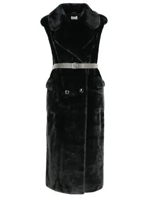 P.a.r.o.s.h Faux Fur Coat - Black