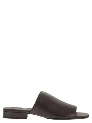 Brunello Cucinelli Riding Calfskin Mules With Jewellery - Brown
