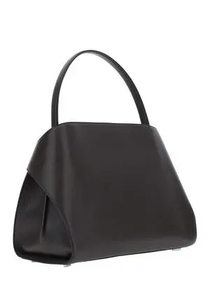 FERRAGAMO Hug Media' Black Handbag With Logo And Gancini Buckles In Leather For - Multicolor