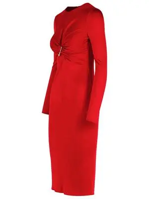 Versace Viscose Medusa Brooch Dress