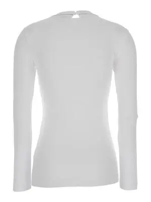 Brunello Cucinelli Monile-embellished Long Sleeve Cotton T-shirt - White