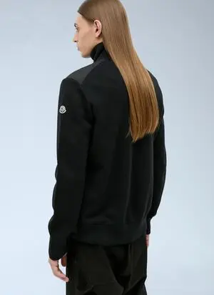 Moncler Wool-blend Zip-up Cardigan - Black