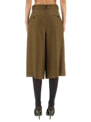 Saint Laurent Wool Check Culottes