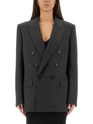 Saint Laurent Cassandre Double-breasted Jacket - Gray