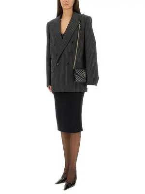 Saint Laurent Cassandre Double-breasted Jacket - Gray