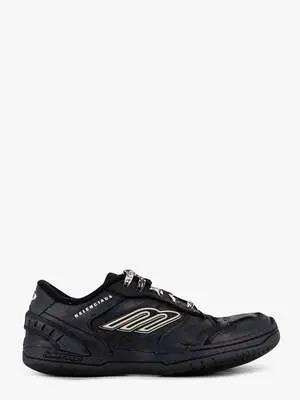 Balenciaga Hamptons Worn-out Low-top Leather Sneakers - Black