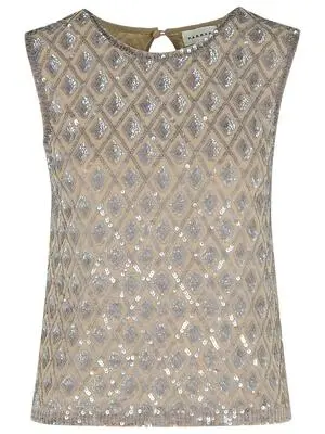 P.a.r.o.s.h Sequin Trim Blouse - Cream