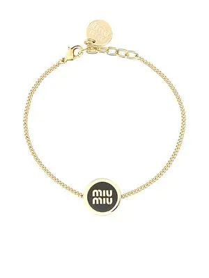 Miu Miu Enameled Metal Bracelet - Black
