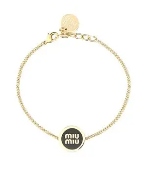 Miu Miu Enameled Metal Bracelet - Black