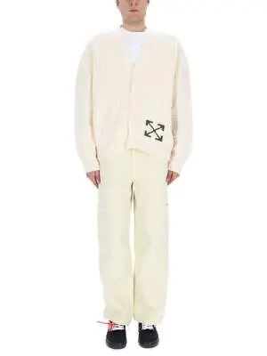 Off-White Arrow Stitch Cardigan - Cream