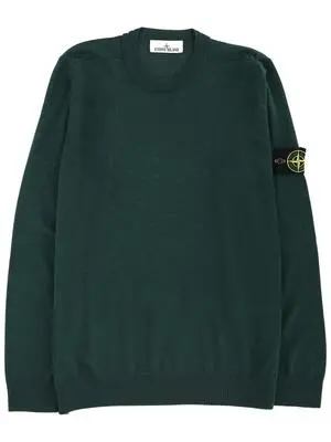 Stone Island Jersey With Logo Patch - Green