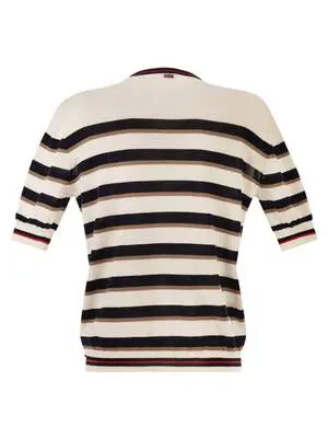 Herno Short-sleeved Striped Cotton Jumper - Multicolor