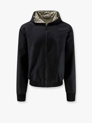 Gucci Reversible Cotton And Gg Nylon Jacket - Black