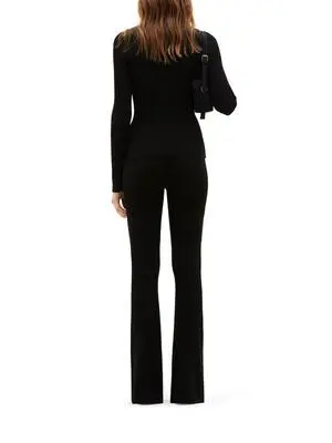 COURREGES Rib Knit Mockneck Sweater - Black